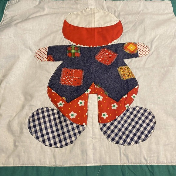 Handmade | Bedding | Vtg Quilt Embroidered Circus Clown Twin Blanket ...